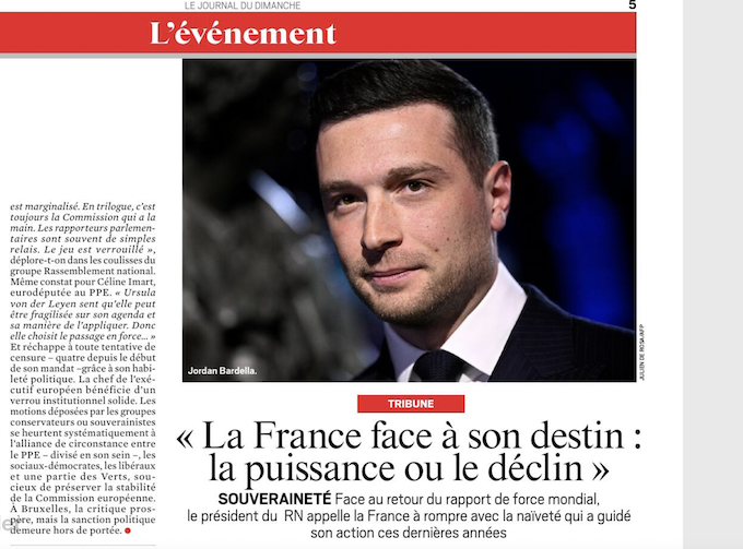 „Make Europe Great Again” [Jordan BARDELLA w JDD] • Wszystko co ...